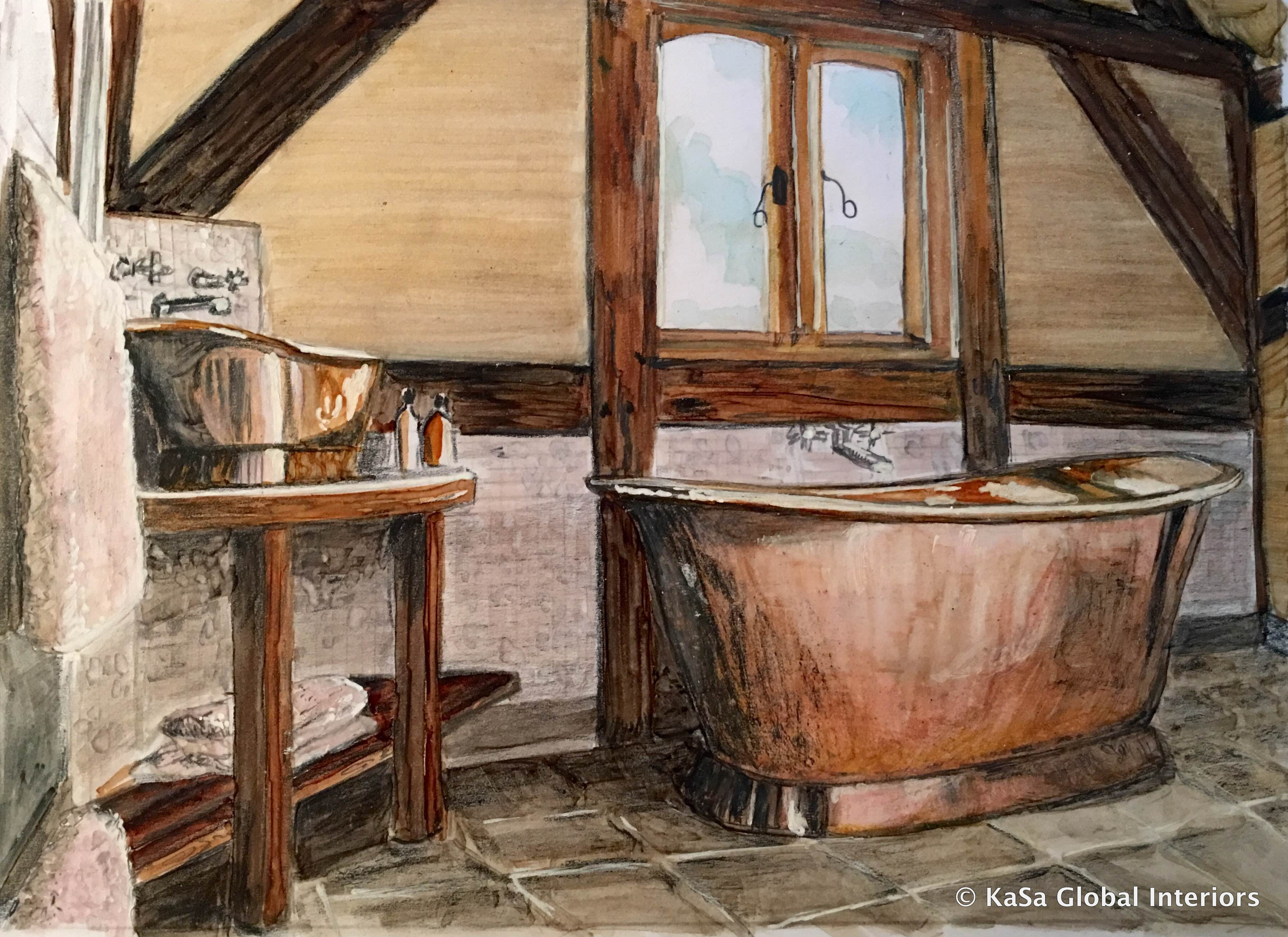 Rendering Copper with Copic Markers | KaSa Global Interiors